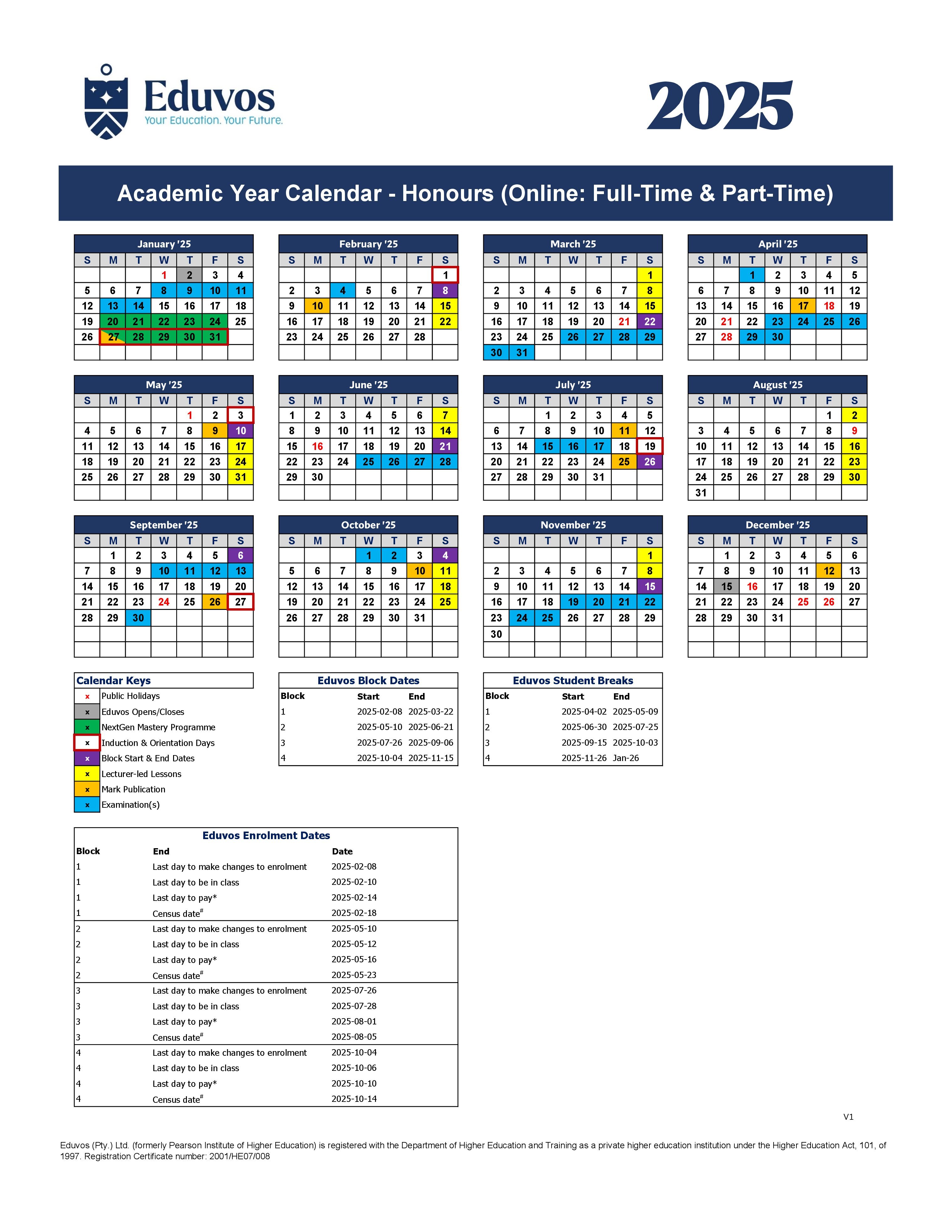 Academic Calendar Eduvos - Your Education. Your Future.